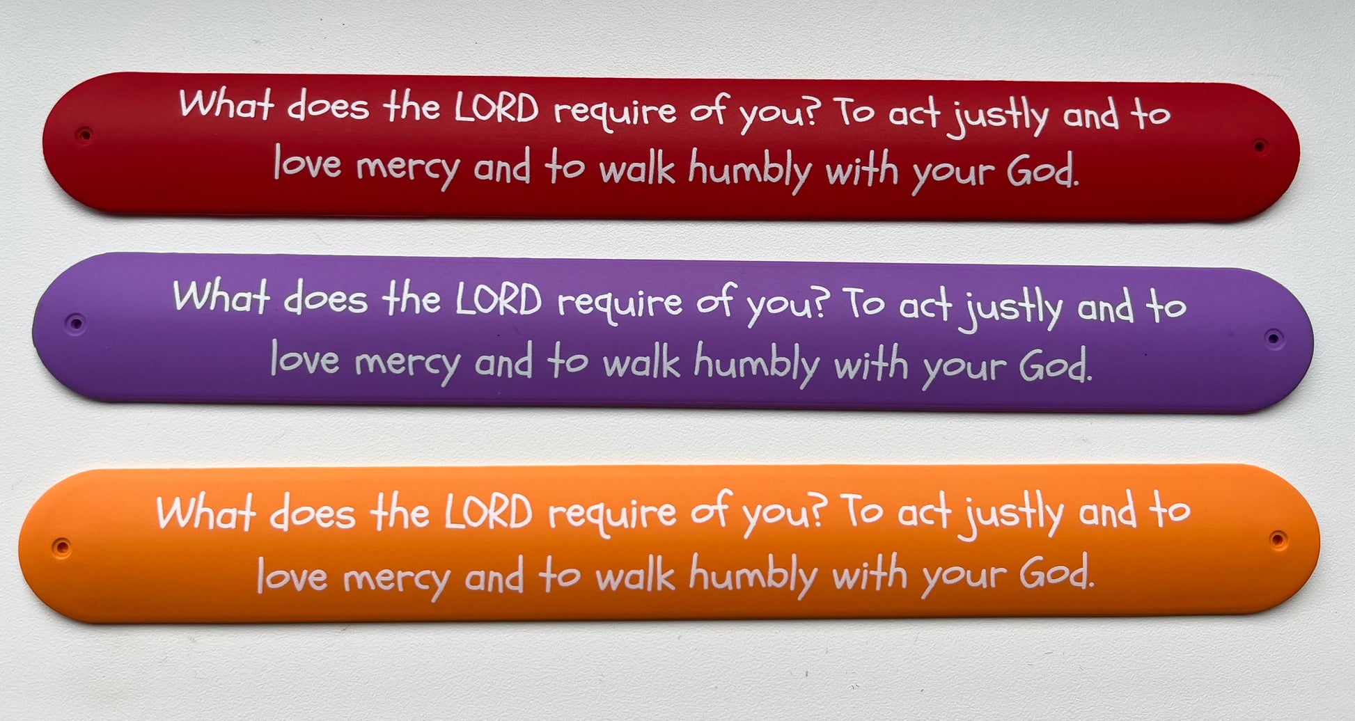 Colourful Bible Slap Band Bracelets - Micah 6v8 – Anchored Hope